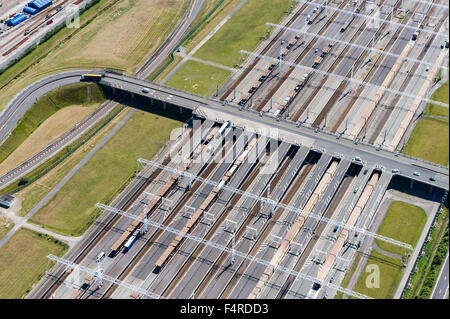 Aerial image of entrance to The Channel Tunnel (Chunnel) (Eurotunnel ...