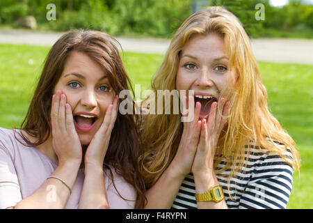 two girls shocked Stock Photo - Alamy