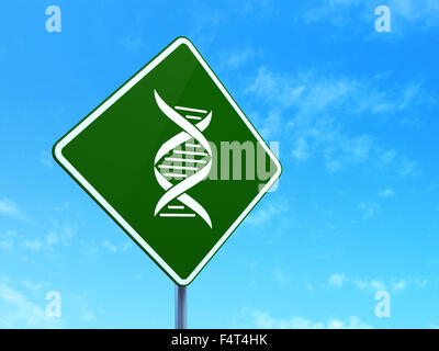 Science concept: DNA on road sign background Stock Photo - Alamy