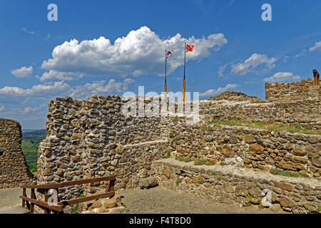 Castle Szigliget, Szigligeti var, castle ruins, panorama Stock Photo ...