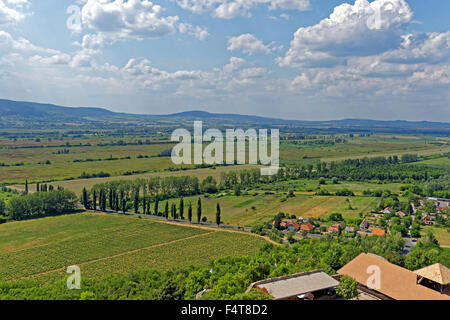 Castle Szigliget, Szigligeti var, castle ruins, flat lake, Balaton ...