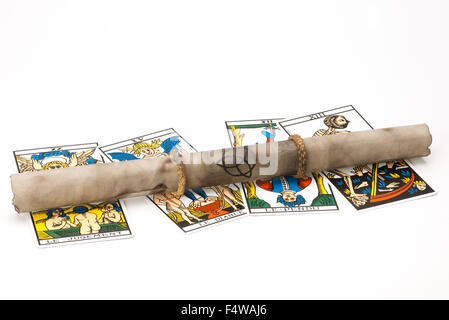 Old magic parchment with bad draw isolated on white background Stock ...