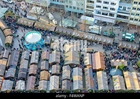 The Christmas market of Ulm, Germany, as seen as from the Minster on ...