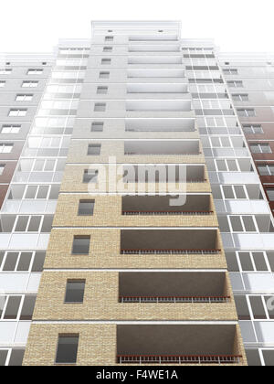 3d rendering of modern multi-storey residential building isolated on ...
