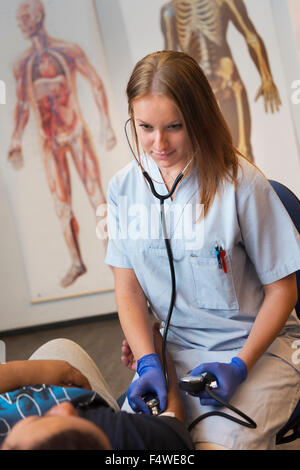 Medical student doing blood tests Stock Photo - Alamy