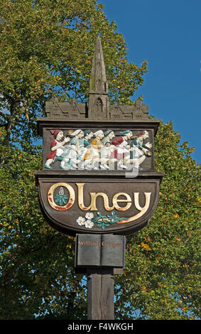 Olney town sign Stock Photo - Alamy