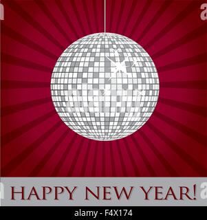 Happy New Year disco ball card in vector format Stock Vector Image ...