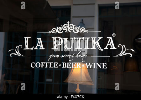 Putika Cafe and Bar Sign, Bratislava, Slovakia Stock Photo - Alamy