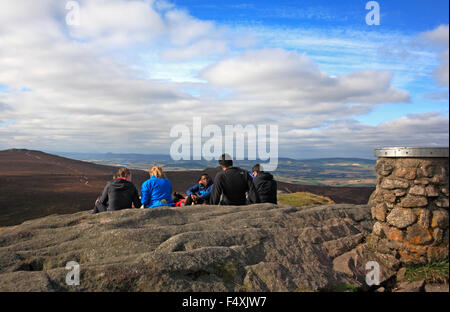 Bennachie Aberdeenshire Scotland, Walkers on the Path between Oxen ...