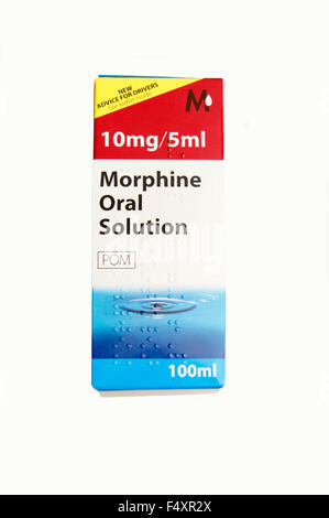 Bottle of morphine sulphate solution Stock Photo - Alamy
