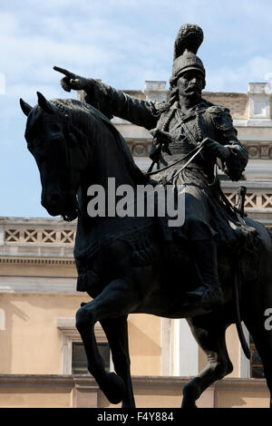Statue of Greek General and liberator Theodoros Kolokotronis riding his ...