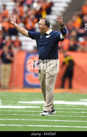 Pittsburgh coach Pat Narduzzi reacts during the second half of an NCAA ...