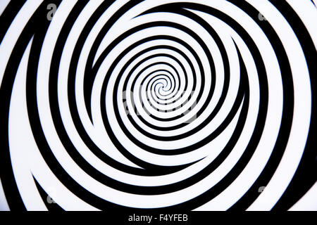 black and white hypnotic shape with optical effect Stock Photo ...