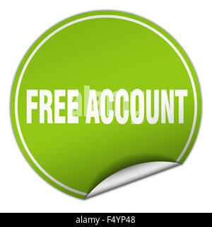 create account round green sticker isolated on white Stock Photo - Alamy