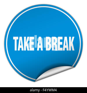 break round blue sticker isolated on white Stock Photo - Alamy