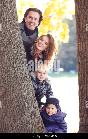 Family out and about. A beautiful happy family on an outing together ...