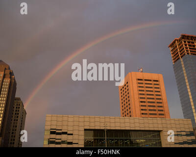 Rainbow over cleveland Stock Photo - Alamy
