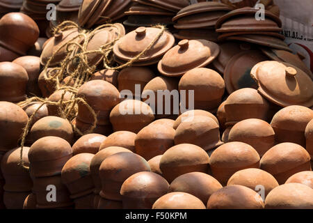 Clay cooking pots for sale in the market, Batticaloa, Sri Lanka Stock ...