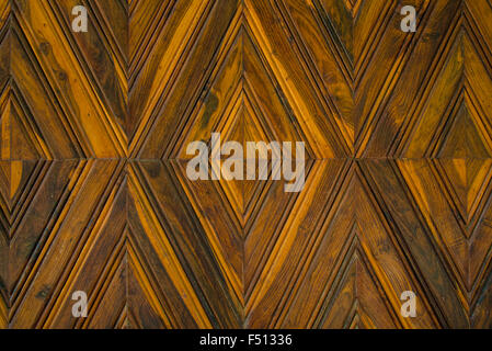 Pattern squares on a wooden wall, Background Stock Photo - Alamy