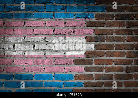 Dark brick wall - Trans Pride Stock Photo - Alamy