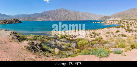 View of the Potrerillos Dam, Mendoza, Argentina Stock Photo - Alamy