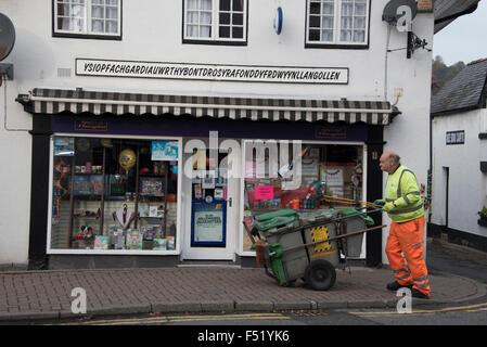 Llangollen shop long name Wales Stock Photo - Alamy