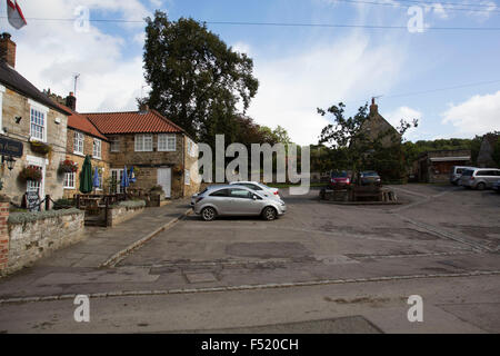 The Forresters Arms pub in Kilburn, North Yorkshire, England UK Stock ...