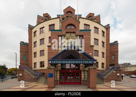 Entrance for Leeds Combined Court Centre building with crown, county ...