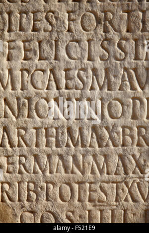 Latin inscription carved into stone tablet Stock Photo - Alamy