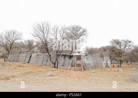 Shacks near the confluence of the Gariep (Orange) and Vaal Rivers near ...