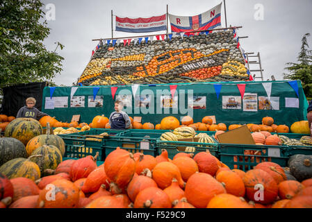 The annual autumn pumpkin display at Robin Upton's farm at Slindon ...
