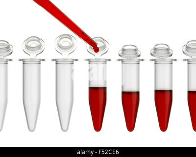 Dropping blood sample in test-tube close-up Stock Photo - Alamy