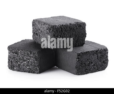 Group of charcoal cubes isolated on white background Stock Photo - Alamy