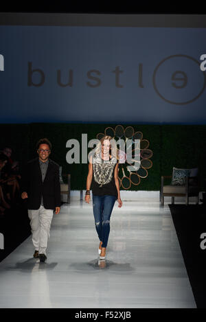 Model walking at the Bustle show during Toronto world master card ...
