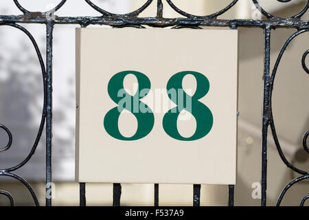 House Number 88 sign on red brick wall Stock Photo - Alamy