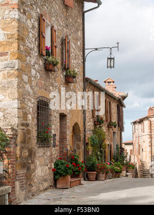Europe, Italy, Tuscany, Montefollonico. The medieval town of ...