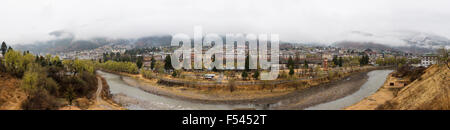 View of Thimphu from across the river, with snow Stock Photo - Alamy