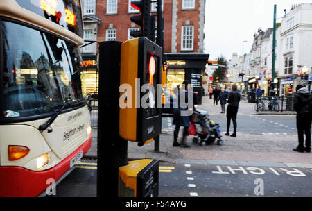 Pedestrian Puffin Crossing with traffic light on green with Stock Photo ...