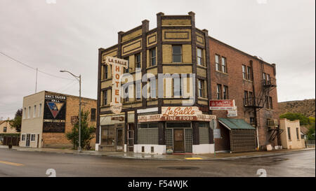 The old La Salle Hotel and cafe in the historic district of Helper ...