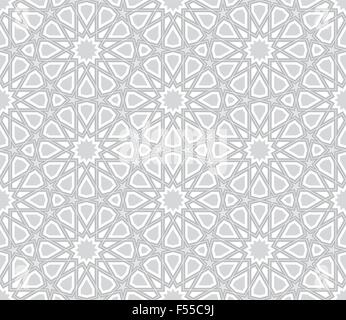 Arabesque Star Pattern, Light Grey Background, Vector Illustration ...