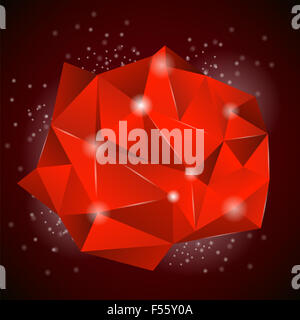 Red Polygonal Stone Stock Photo - Alamy