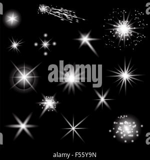 Set of Different White Lights Stock Photo - Alamy