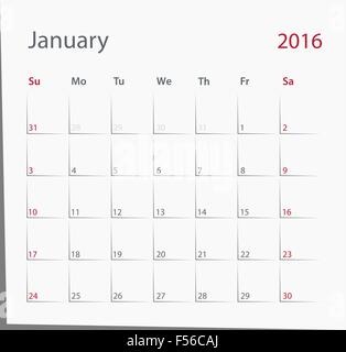 January month Calendar Stock Vector Image & Art - Alamy
