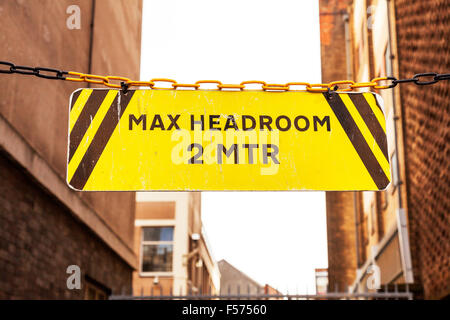 Max headroom maximum clearance 2 MTR meters warning sign danger above ...