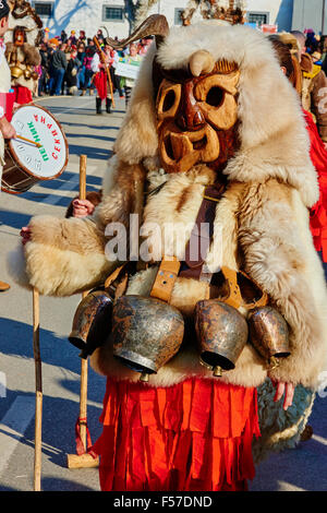 Bulgaria, Pernik Region, Dolna Sekirna town, carnival day, Kukeri ...