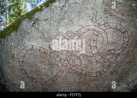 Runestone U 112, Kyrkstigen (Boulder in Ed), Ed parish, Uppland, Sweden ...