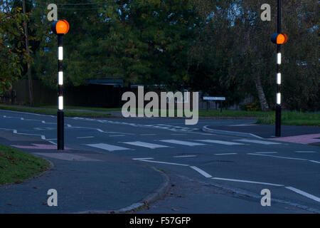 belisha beacon pedestrian crossing beacon Stock Photo - Alamy