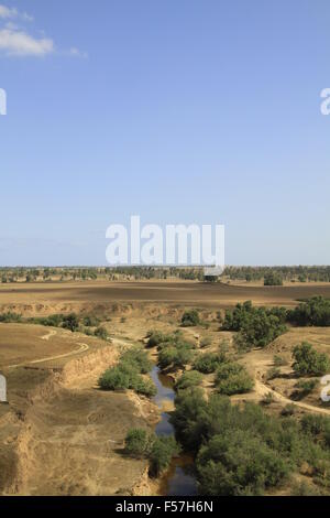 Israel, Northern Negev, a view of Nahal Besor from Tel Gamma Stock ...