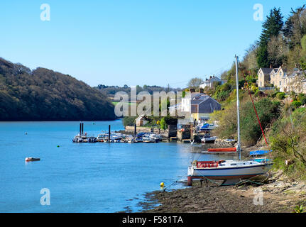 The riverside village of Malpas near Truro in Cornwall, UK Stock Photo ...
