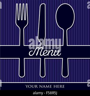 Cutlery theme paper cut out menu in vector format Stock Vector Image ...